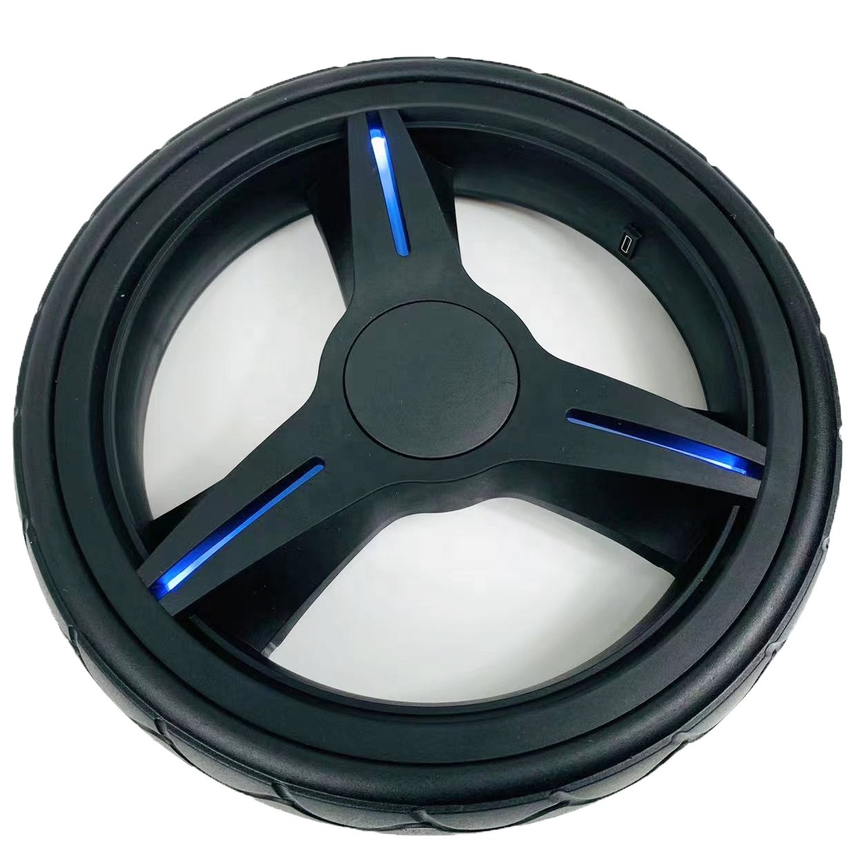 10 inch flash led wheel eva pu foam tire 3 spokes plastic hub wheel for ...