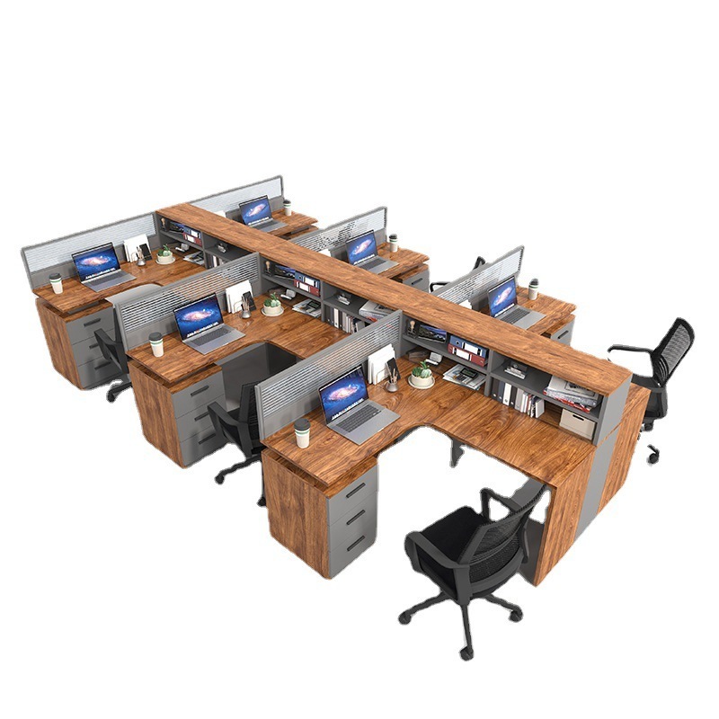 staff desk and chair combination simple and modern 4/6-person desk ...