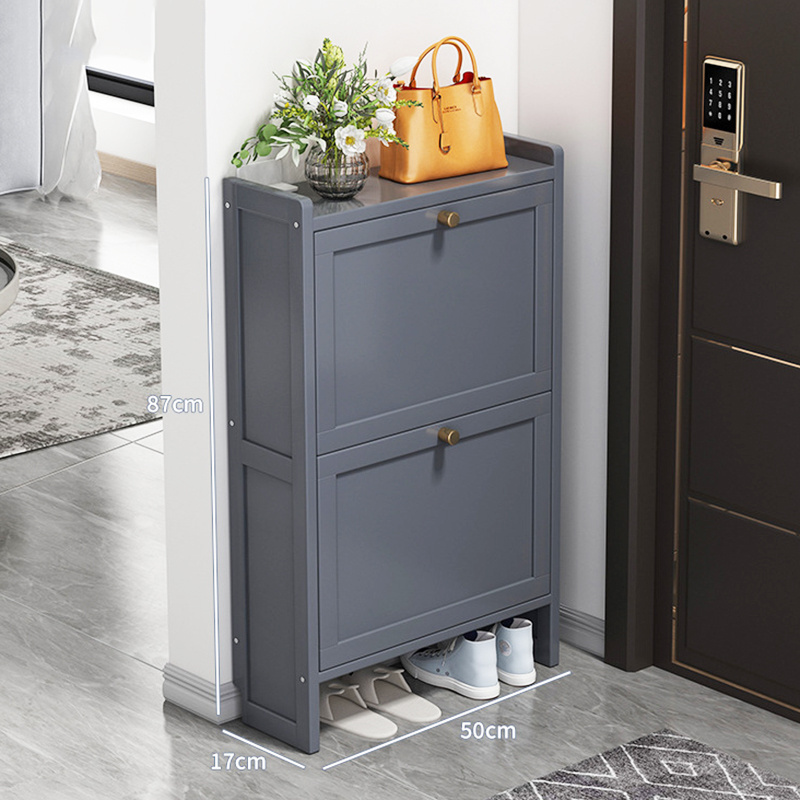 Dark ultrathin slim narrow chinese shoe cabinet rack storage cupboard ...