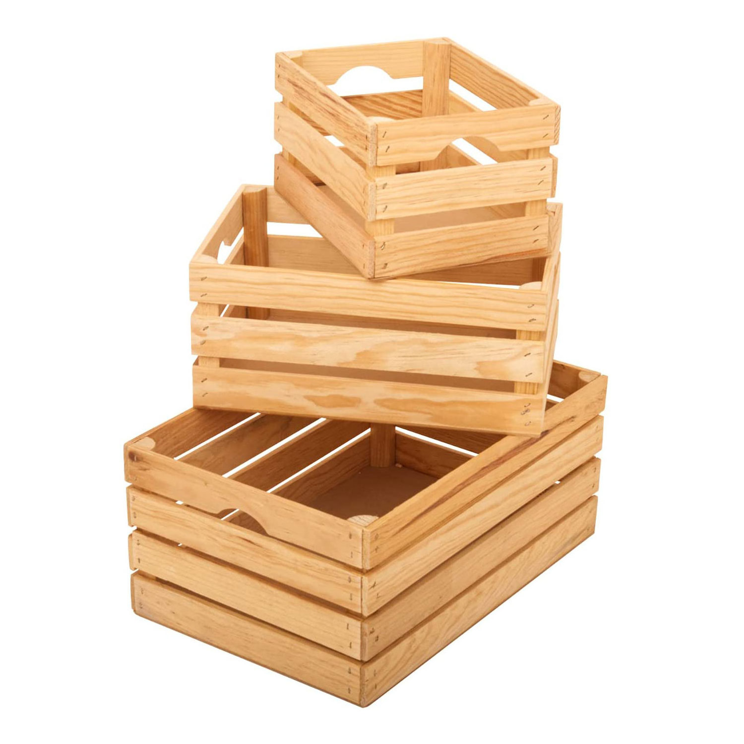 Rustic Wood Crates for vintage decorative display, unfinished nesting ...