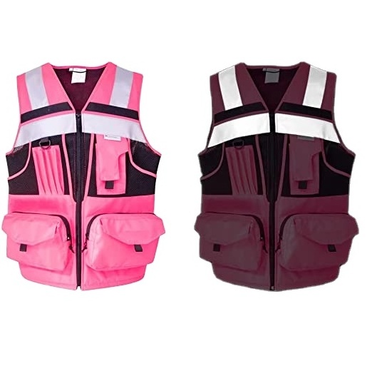 Hi Vis Reflective 4 poc Vests, High Visibility Safety Zip-Up Vests, Hi ...