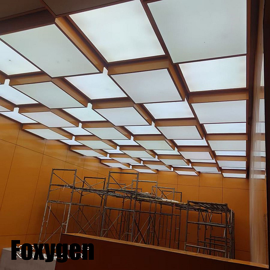 Abstract UV Print Film Stretch Ceiling Design for Office Artistic ...