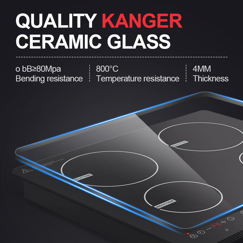 Built in 4 plate induction hob electric stove 6800W induction cooktop ...