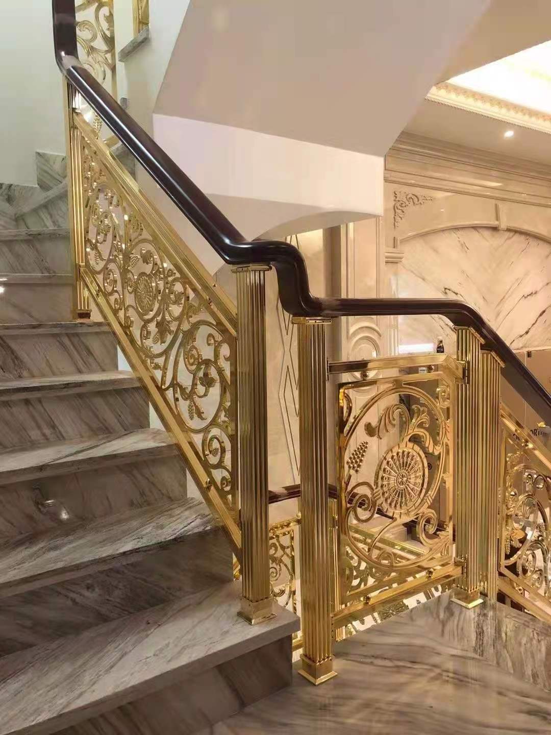 Interior stair railings curved stainless steel stair handrail indoor ...