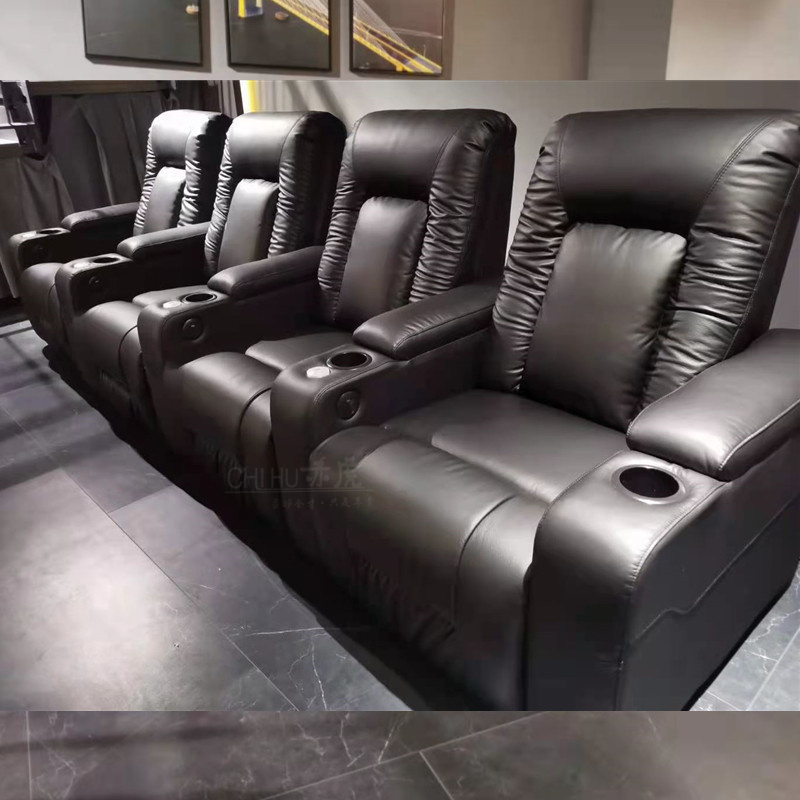 Leather Home Cinema Sofa Luxury Single Seat Electric Recliner Cinema ...