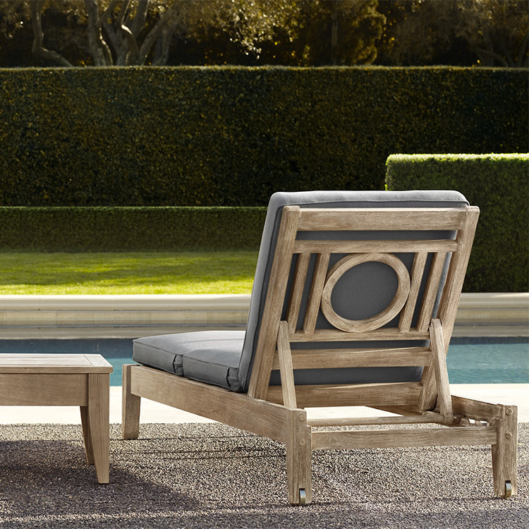 New Design Wooden Resort Furniture Swimming Pool Lounger Summer Outdoor ...