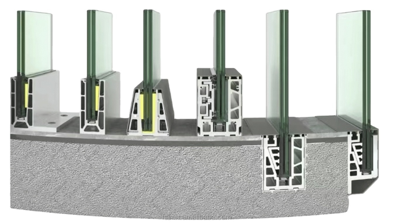 Railing Profile Aluminum Base Shoe U Channel Tempered Glass Fence ...
