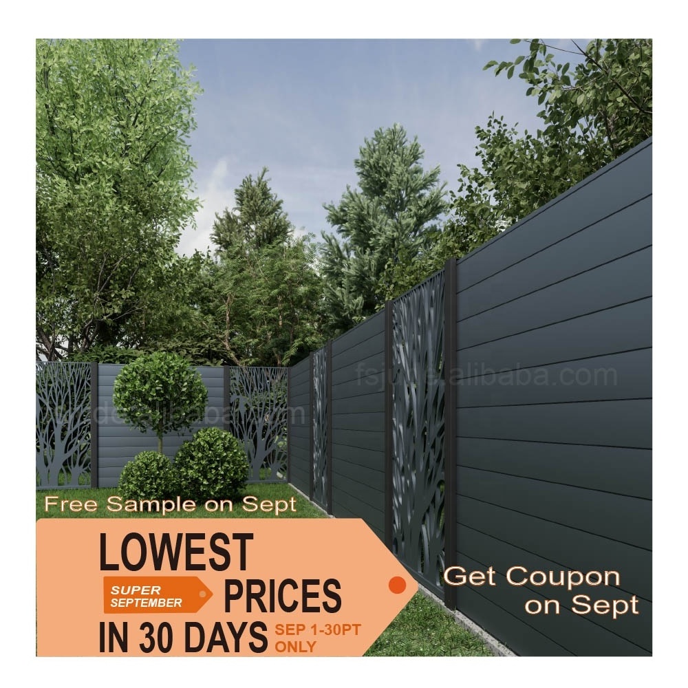 GD aluminum fence gate garden privacy horizontal hardware mesh wpc ...