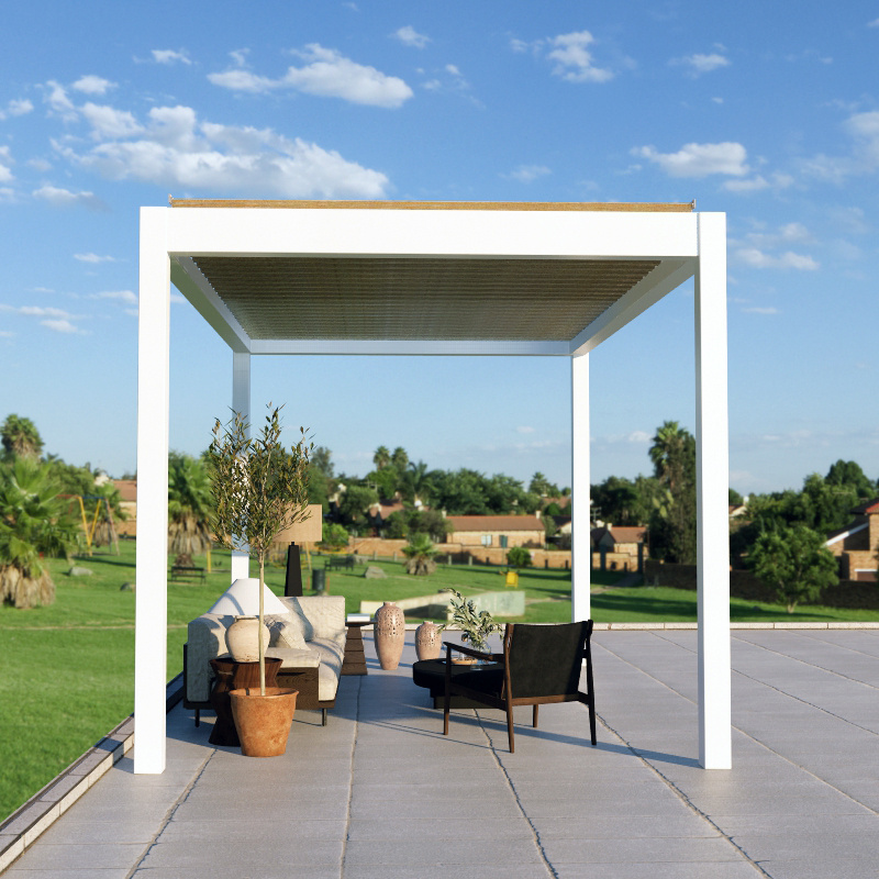 Customized adjustable outdoor gazebo waterproof louvered roof motorized ...