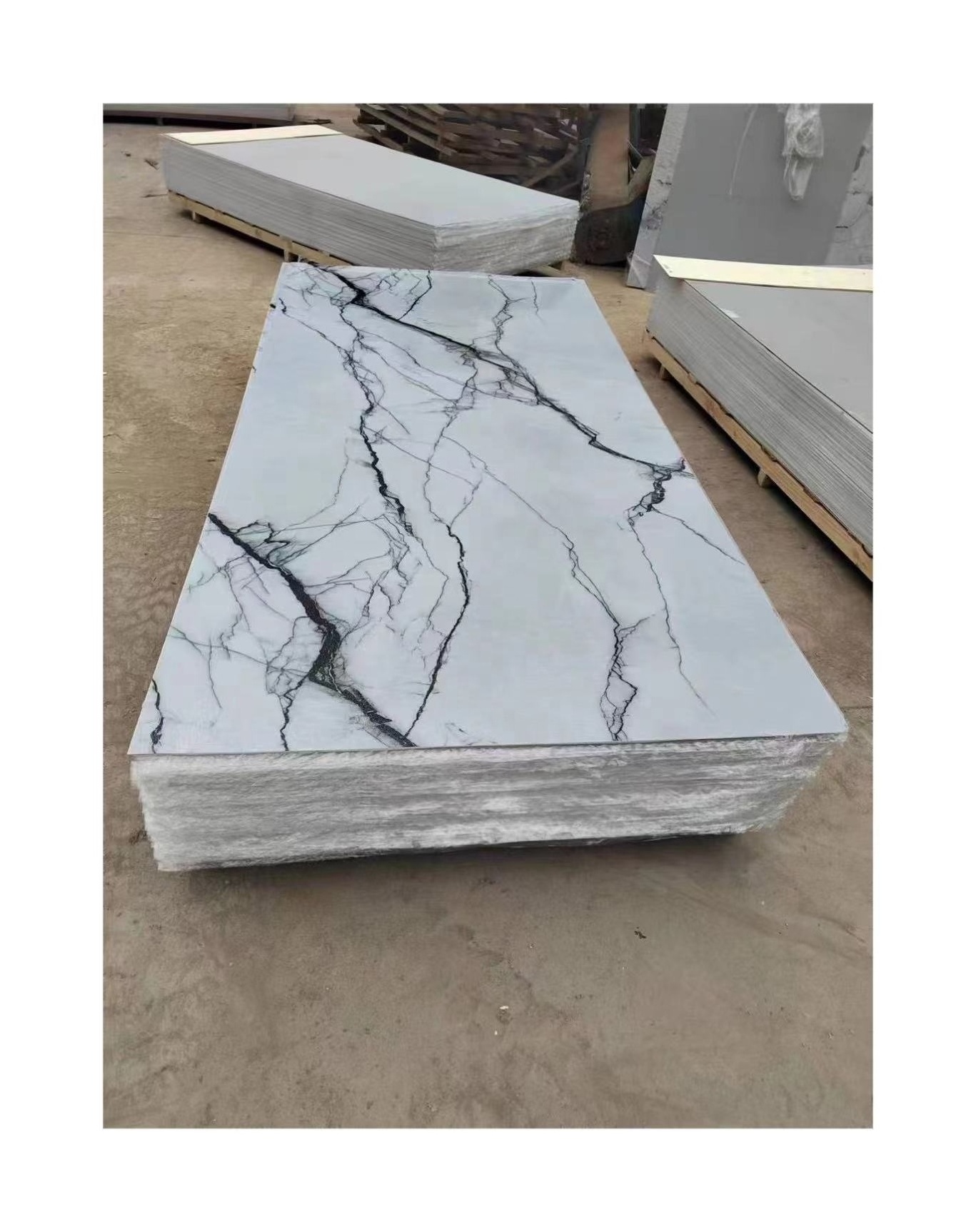 Interior decorative high glossy pvc plastic marble 3D UV marble sheet ...