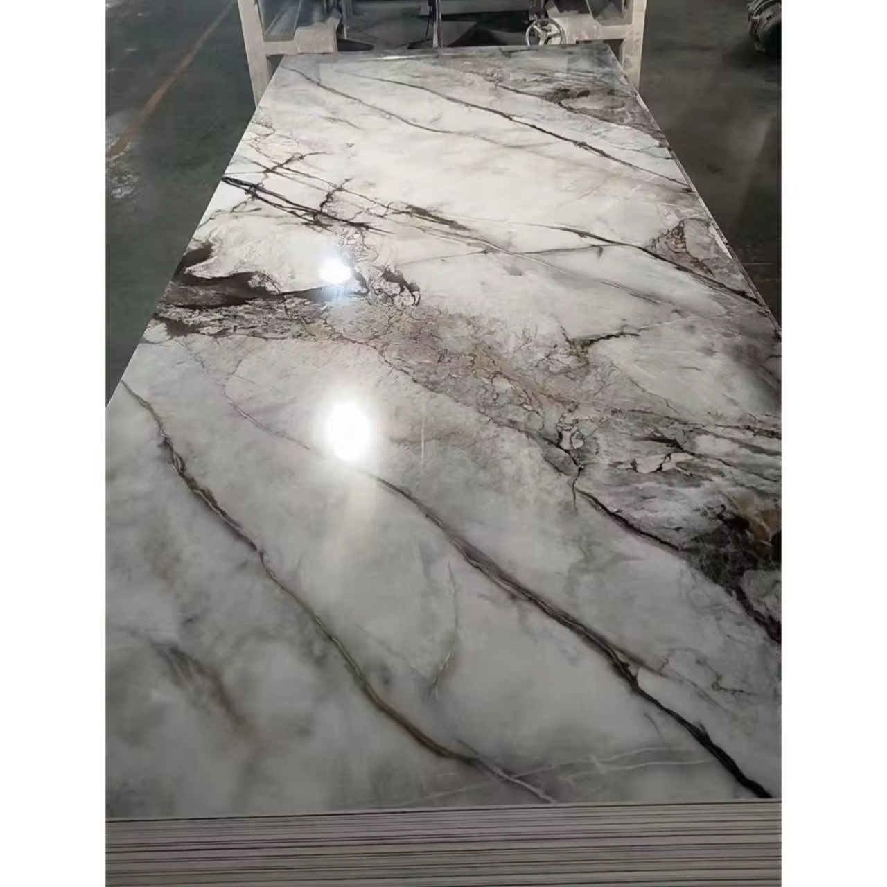 Interior decorative high glossy pvc plastic marble 3D UV marble sheet ...