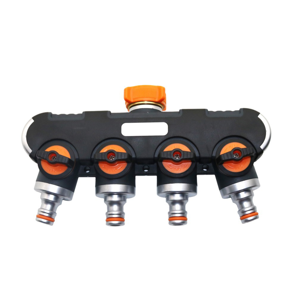 Metal 4 Way Water Splitters 3/4'' Female Thread Garden Faucet Connector ...