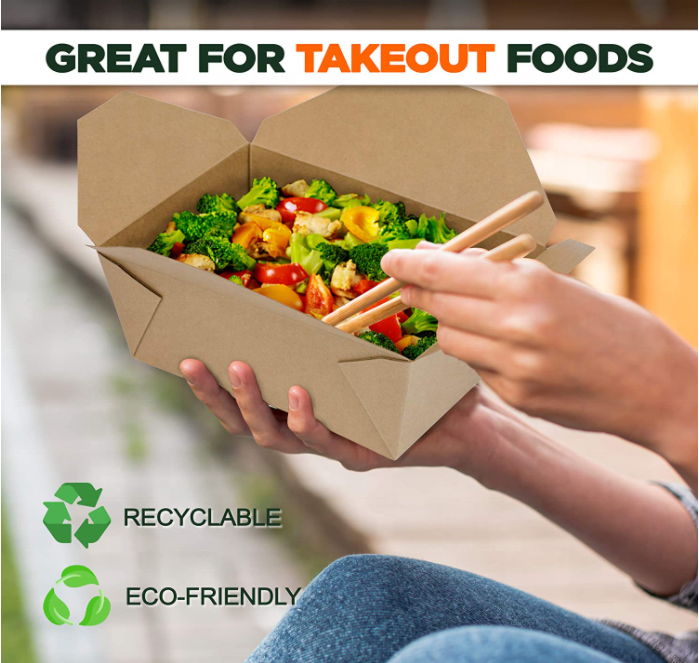 kraft paper food packaging box deli container disposable microwave to ...