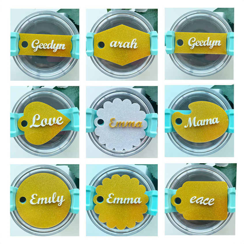 Custom acrylic tumbler lid topper sublimation name plate for 40oz ...