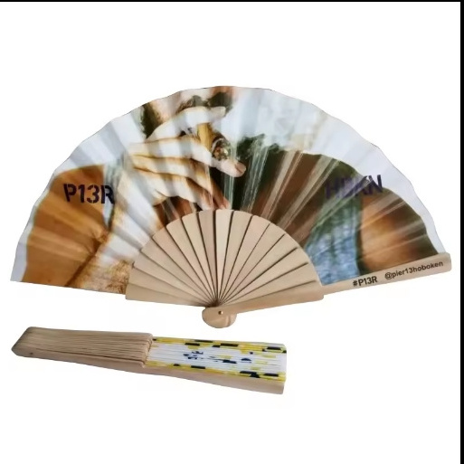 Personalized Chinese Japanese paper wood folding hand fan ...