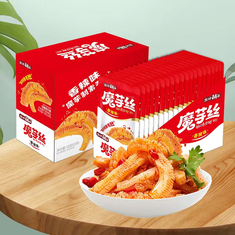 360g 18 boxes of konjak silk spicy spicy snack vegetarian tripe konjac ...