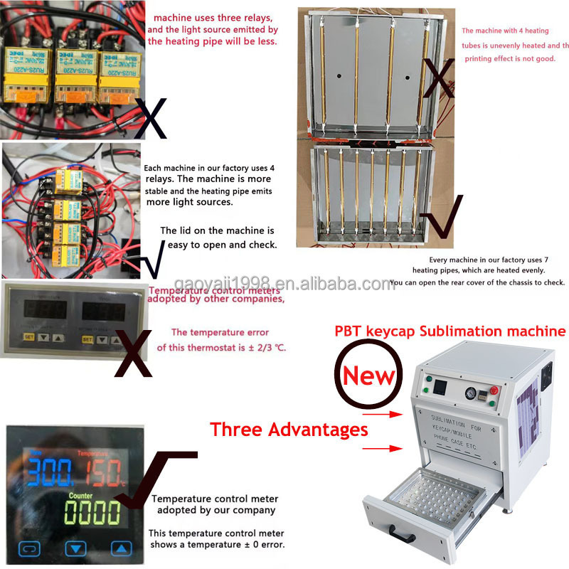 PBT keycapsA2 A3 SIZE 3D sublimation machine/ 3D vacuum sublimation ...