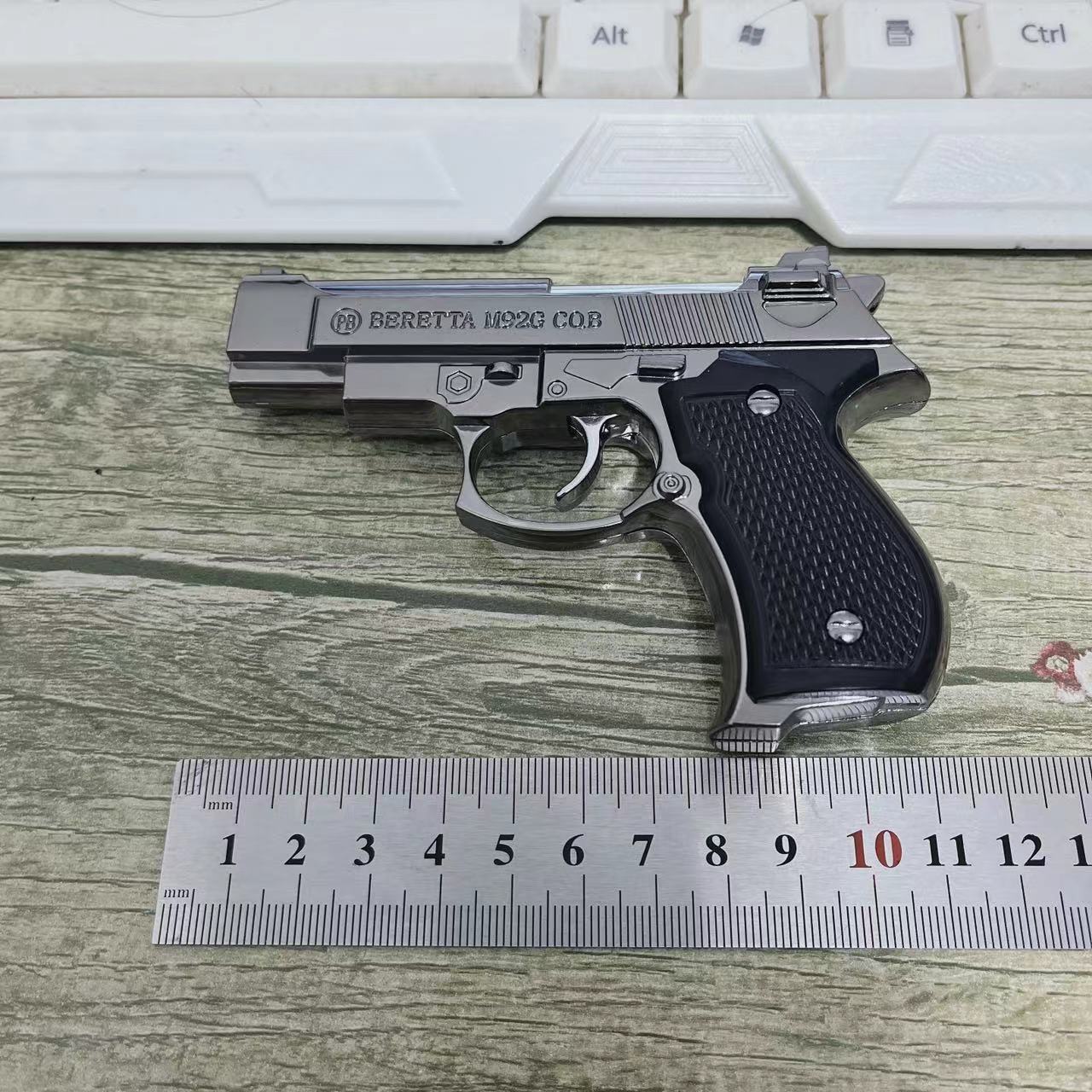 Creative funny outdoor windproof lighter metal gun shaped 9mm pistol ...