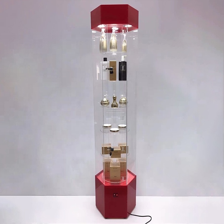 360 Degree Spinning LED Acrylic Rotating Earring Display Stand Necklace ...