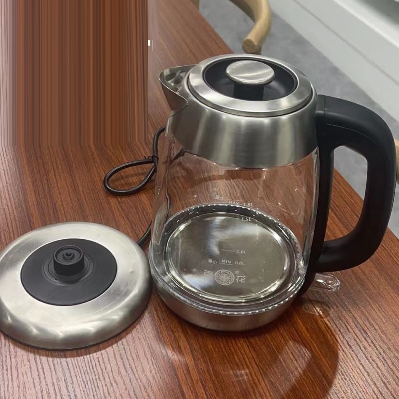 Food grade 304 stainless steel rapid boiling cordless health pot glass ...