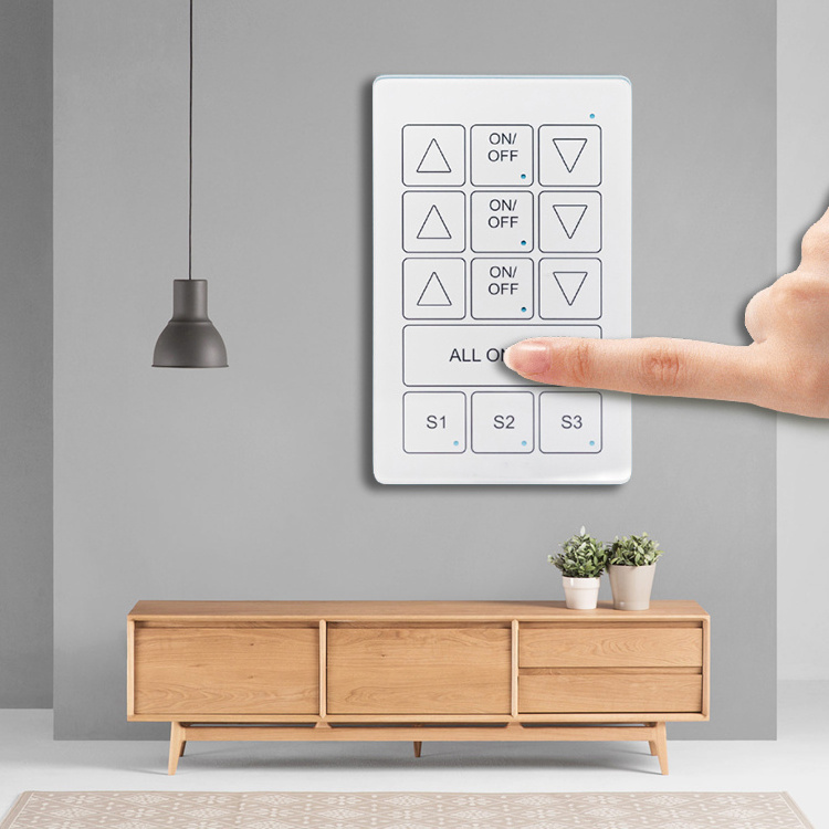 Factory customized smart glass switch panel touch panel white silk ...
