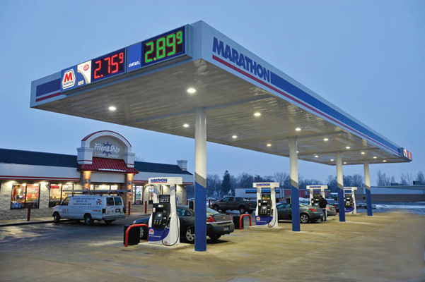 Grandview led illuminated standing pylon gas station petrol pump ...