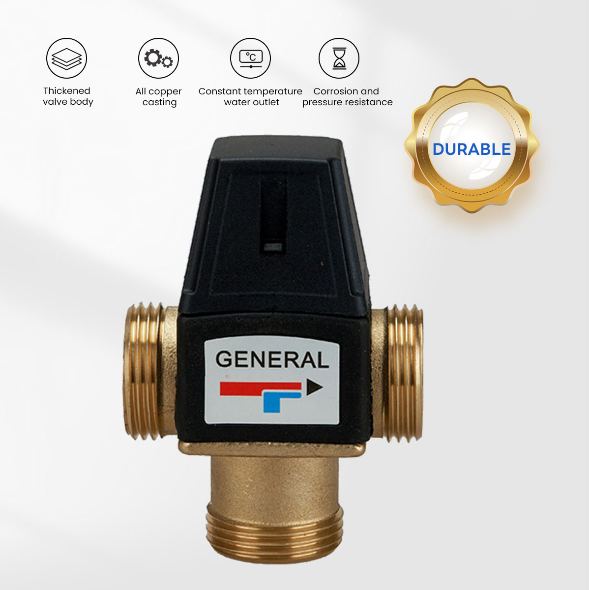 Manual Power Brass External Thread Constant Temperature Mixing Valve ...