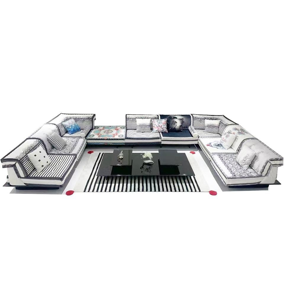 Beautiful fabric comfortable modular majlis arabic floor sofa majong ...