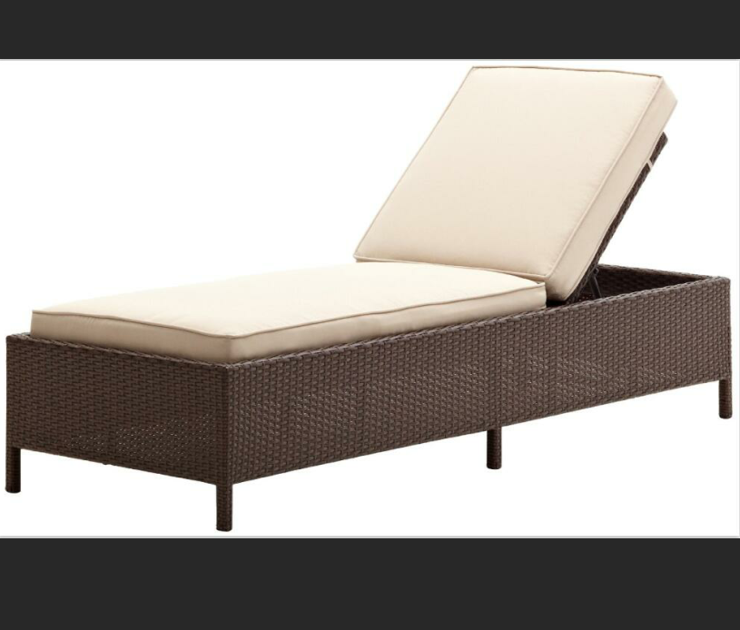 Dark brown plastic rattan furniture aluminum sun lounger outdoor sunbed ...