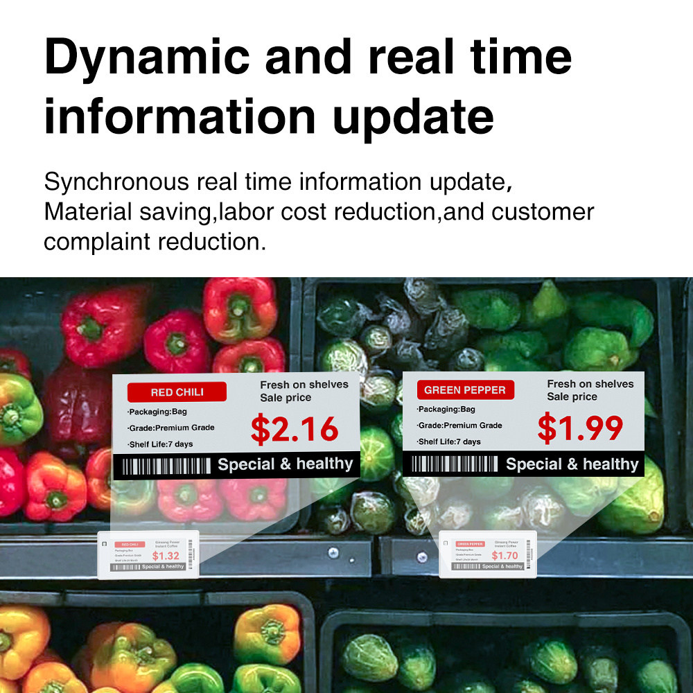 Digital Price Tag E-Paper Electronic Shelf Label Digital Price Tag ESL ...