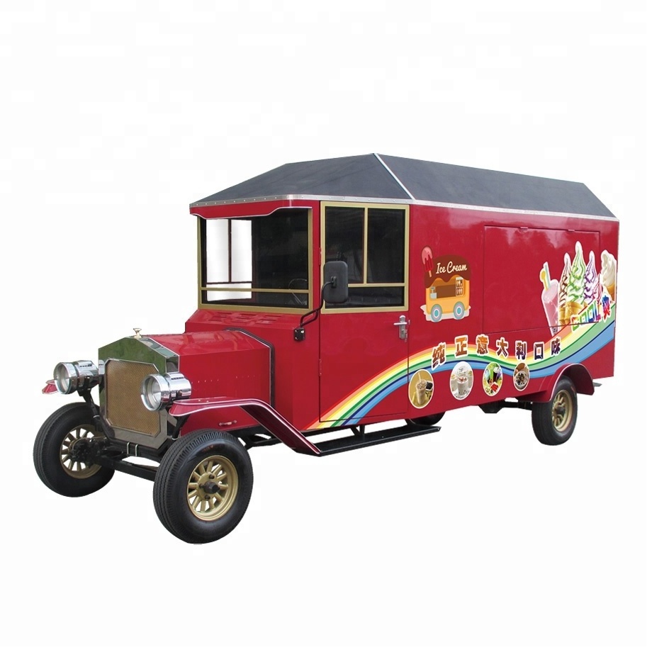 Popular vintage style electric food delivery vehicle fast food cart in ...