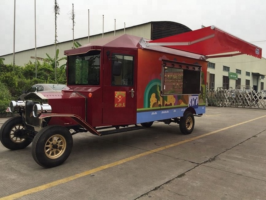 Popular vintage style electric food delivery vehicle fast food cart in ...