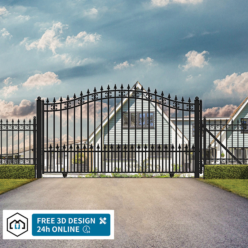 Automatic New design decorative wrought iron gate ornaments driveway ...