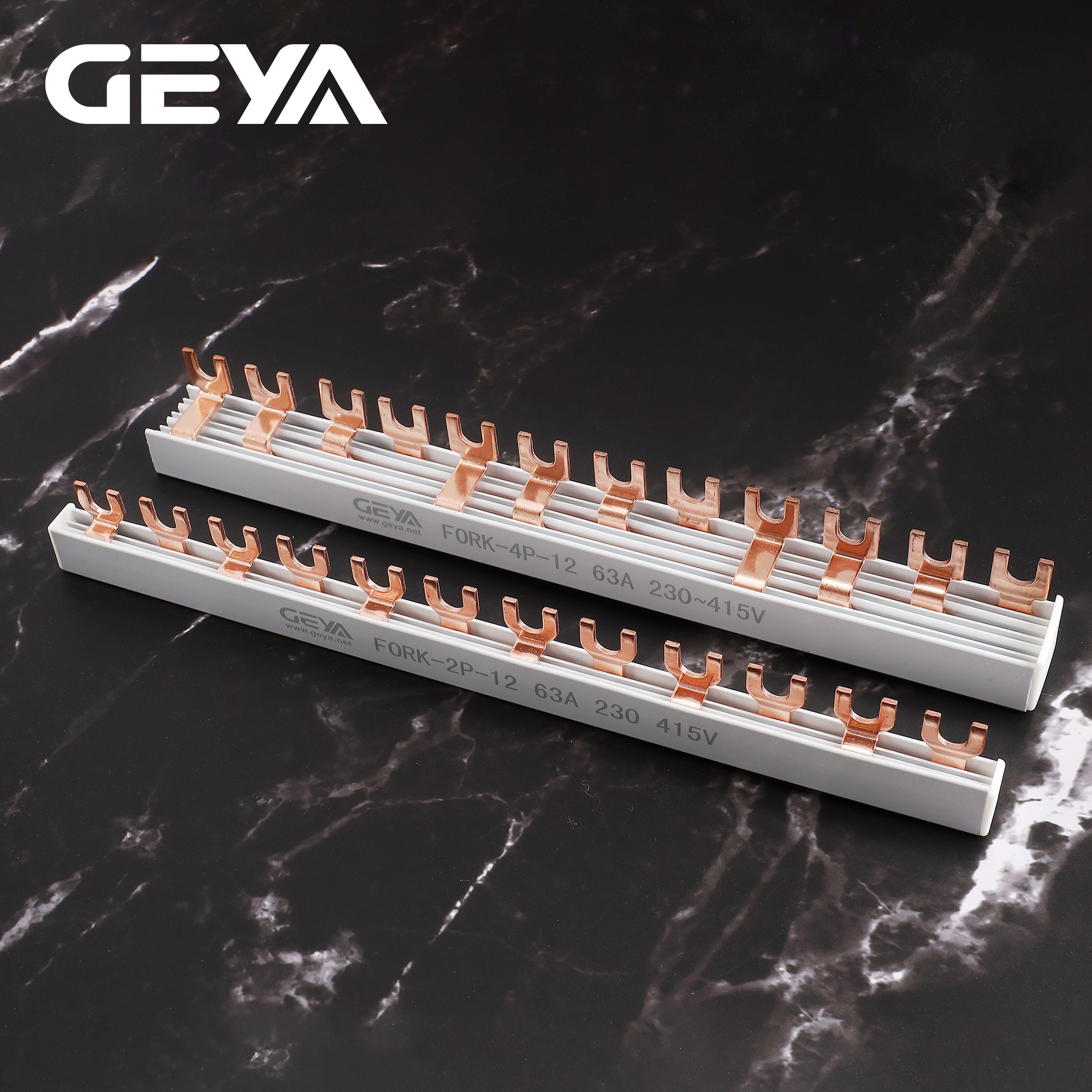 GEYA 1P 2P 3P 4P pin 63A u type fork type mcb electric copper busbar ...