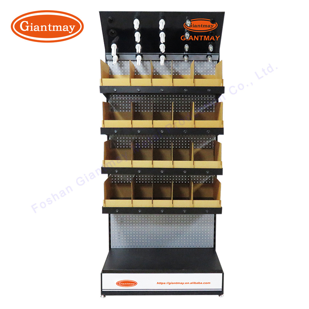 Floor Standing Metal Exhibitor Floor Standing Light Bulb Display Stand ...