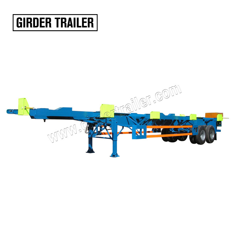 Double axles 65tons skeleton transporting port yard 45ft container bomb ...