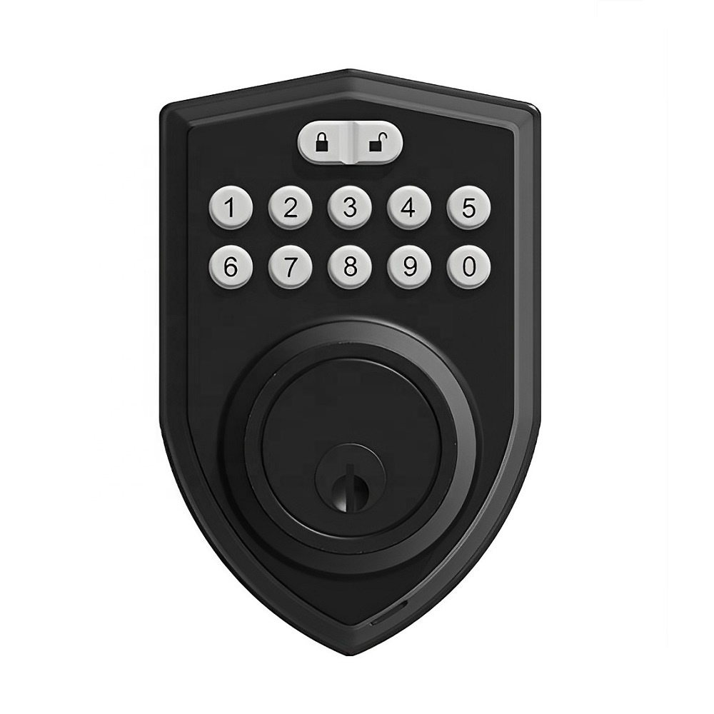 Electronic Deadbolt Smart Lock with 53 Passwords Large Button Easy Installation Black Silver ...