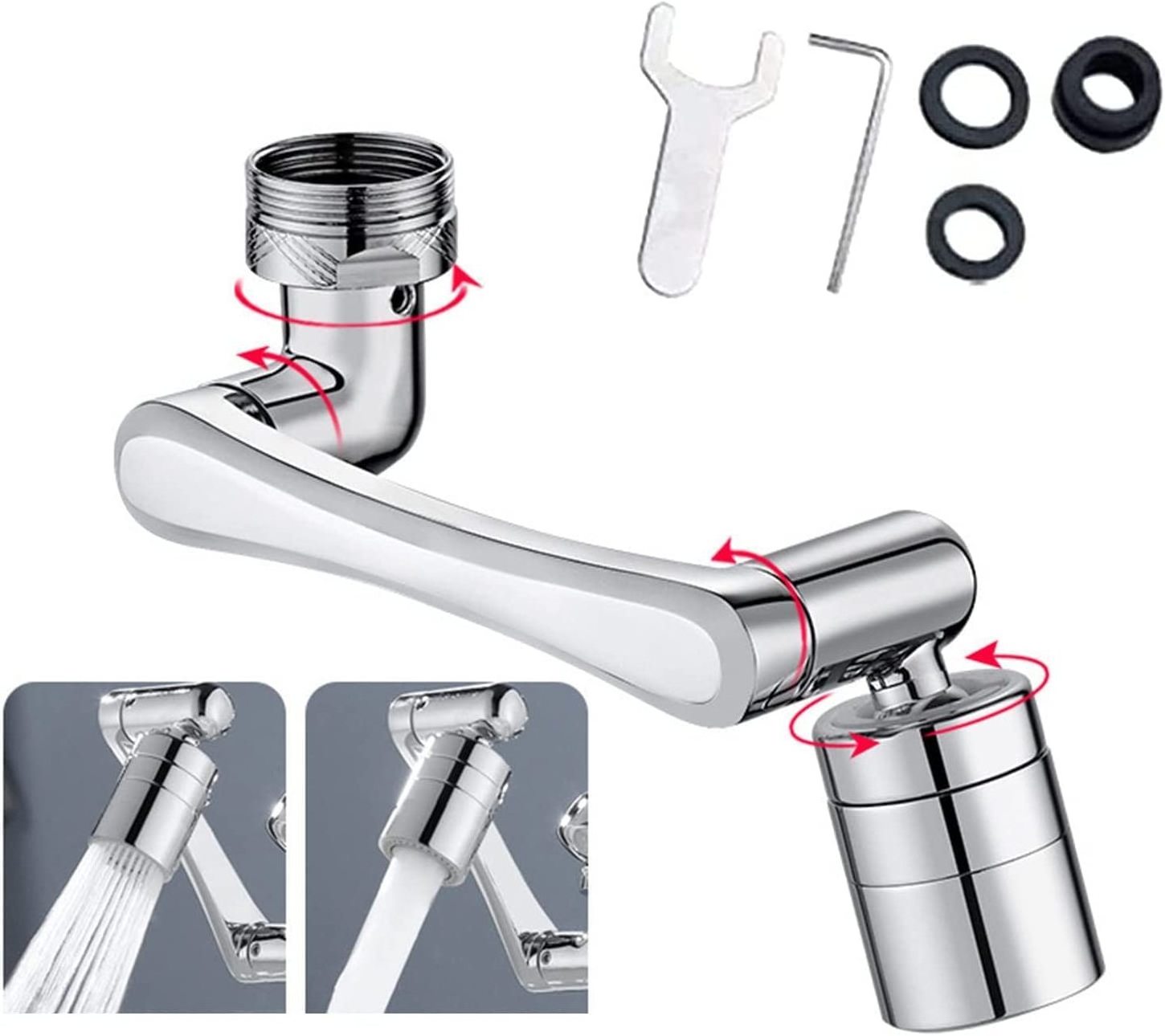 Faucet Splash Head Universal 1440 Degree Swivel Rotation brass ...