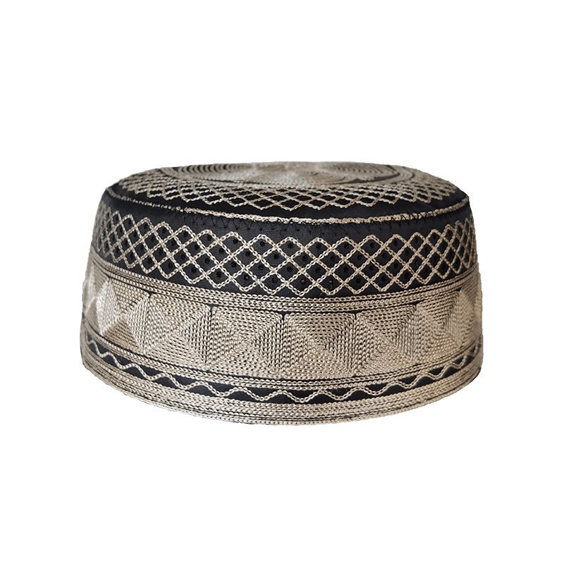 Custom Embroidered Adult Muslim Kufi Hat Islamic Printed Flat Top ...