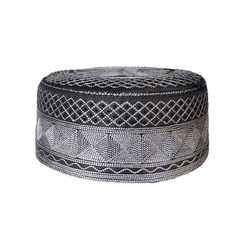 Custom Embroidered Adult Muslim Kufi Hat Islamic Printed Flat Top ...