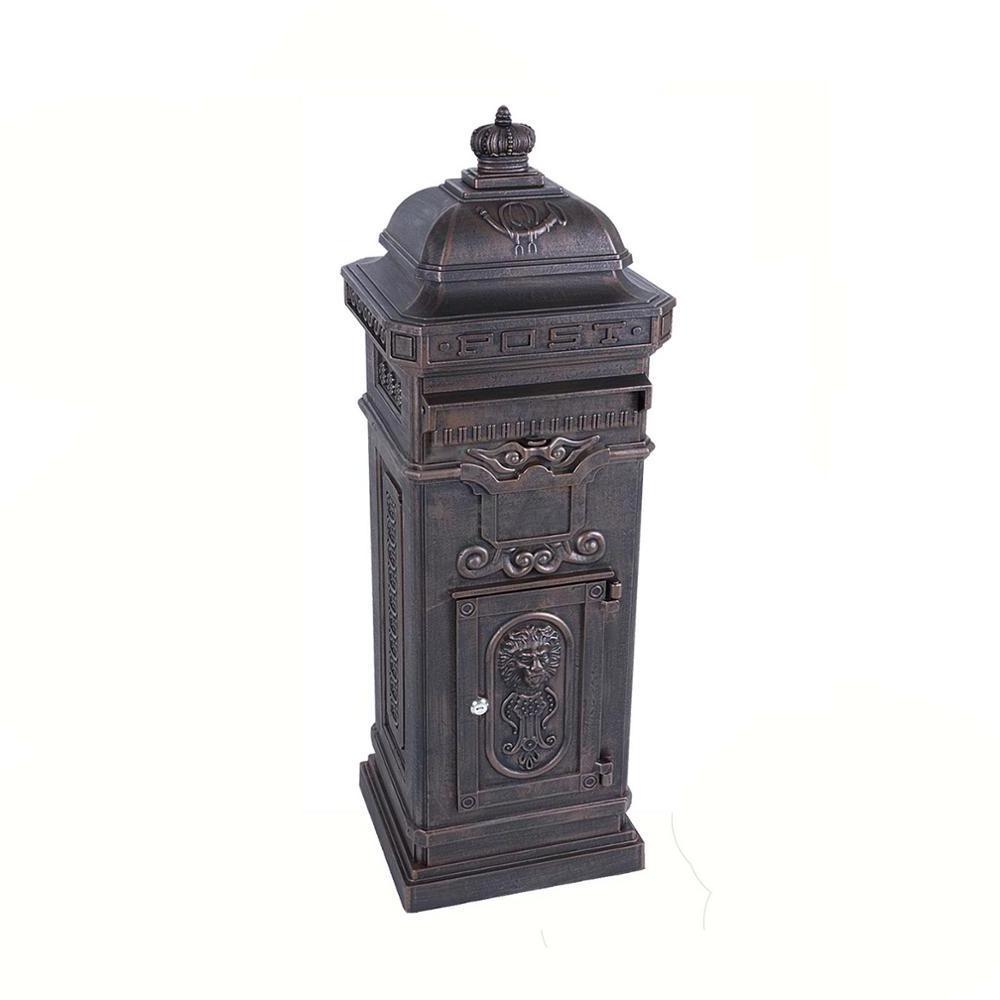 Big Standing Cast Aluminum Mailbox With 2 Doors and Locks ...