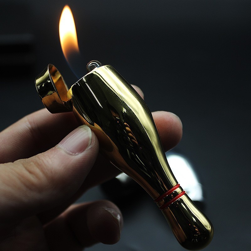 mechanical metal lighter wind proof torch flame lighter custom bowling ...