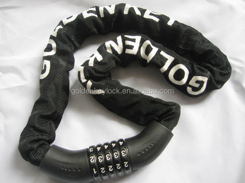 bike Combination Lock, 5 digit combination chain lock for bicycle ...