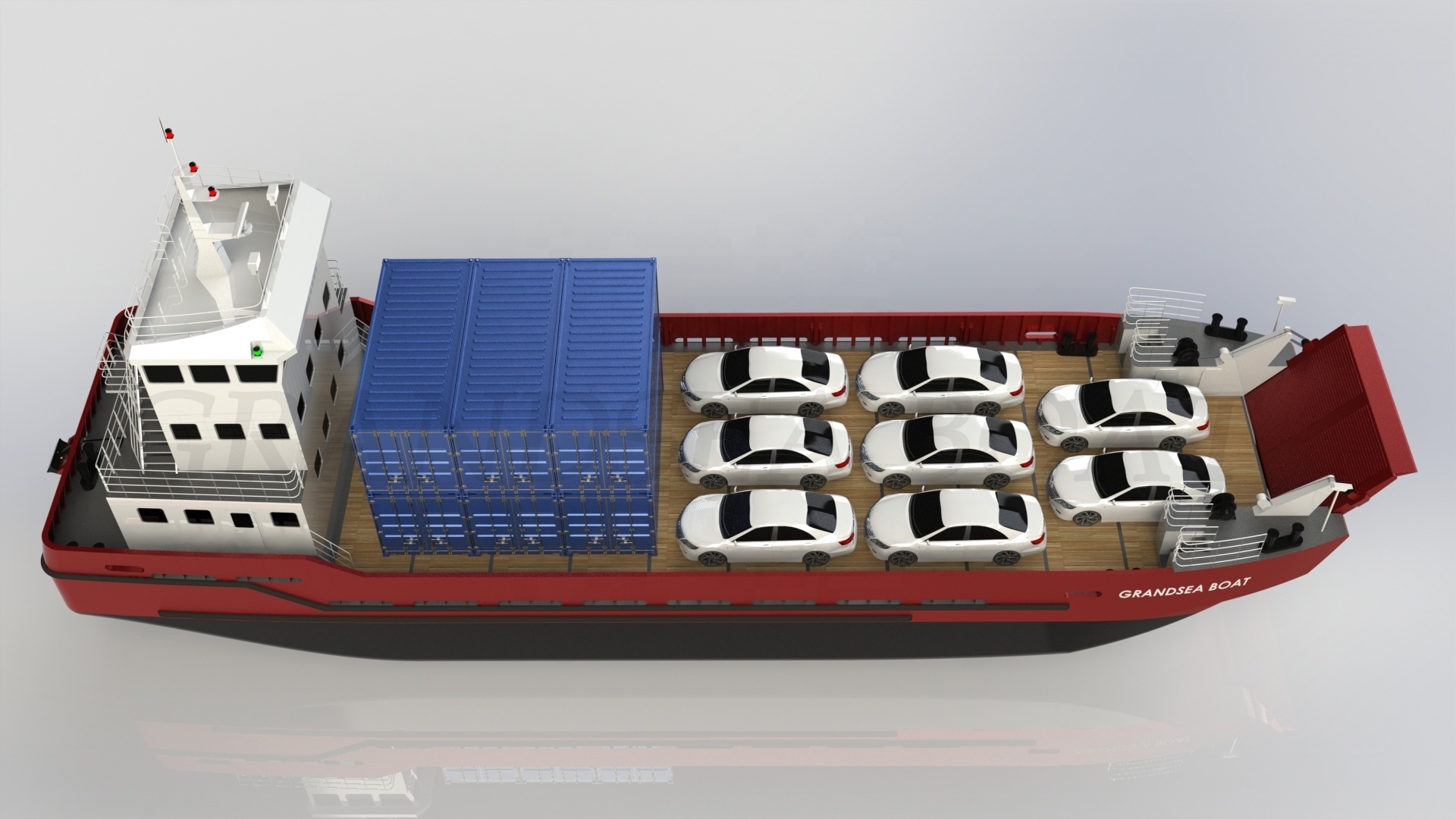 Grandsea 120 foot Multi Functional Car Containers Ferry Barge Landing ...