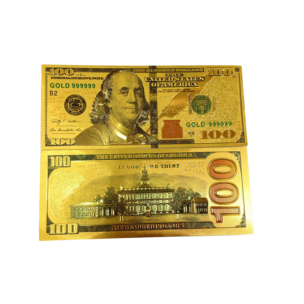 2016 New product 24k gold foil banknote New edition $100 dollar bill ...