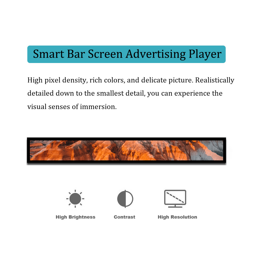 43.8 inch strip screen specification Narrow Bezel Strip Edge Stretched ...