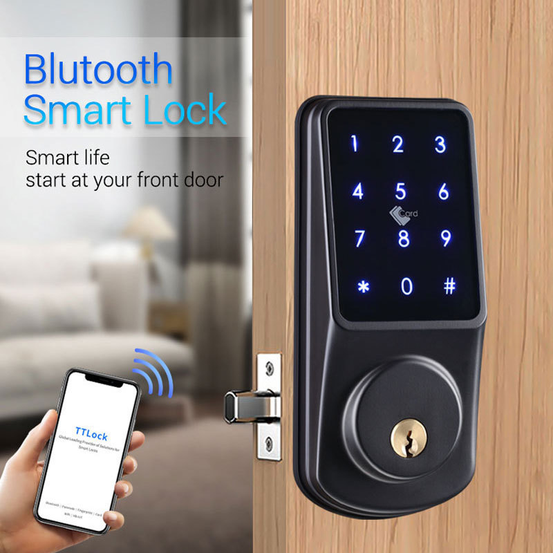 Smart Lock Access Control Keyless Metal Security Anti-Theft door Lock ...