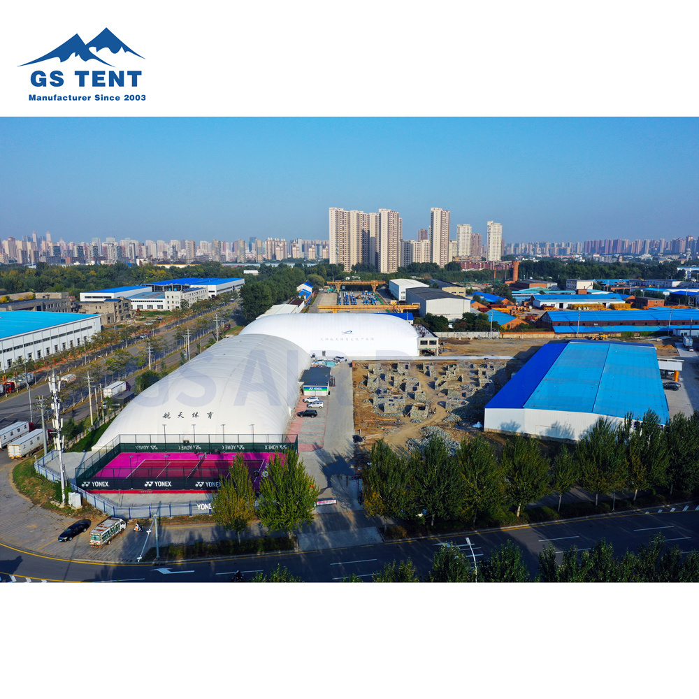 Air support membrane structure for construction of large inflatable ...