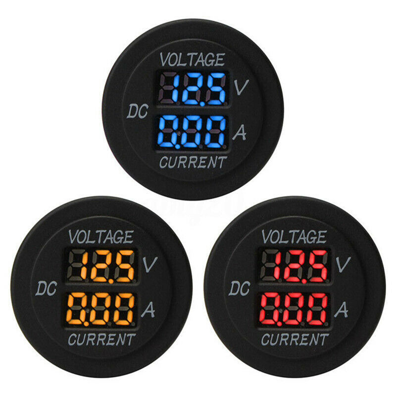 12-24V LED Dual Digital Volt Meter Gauge Voltmeter with Ammeter ...