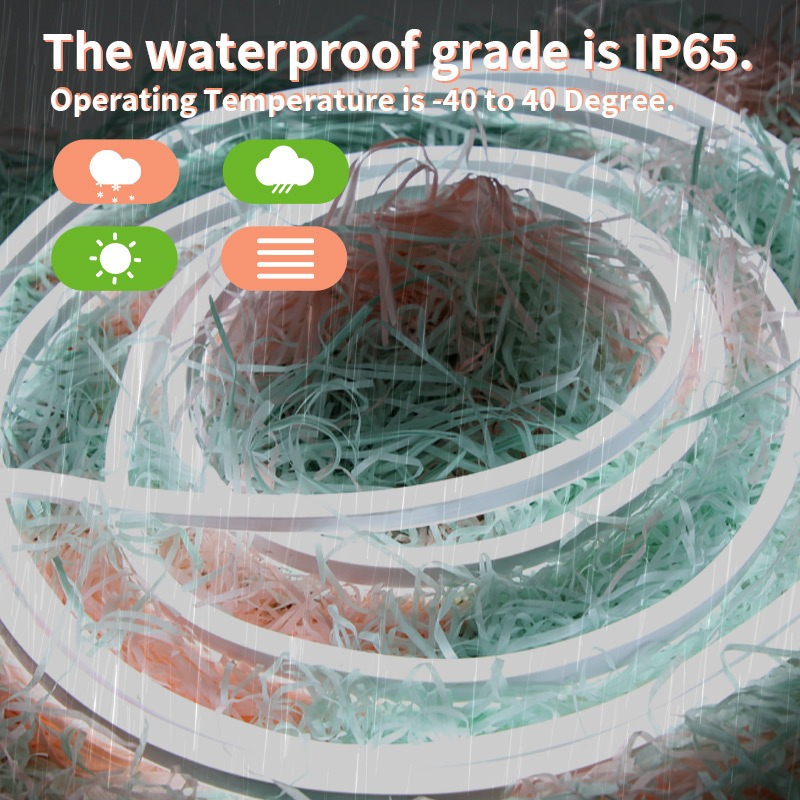 Cuttable LED Neon Flex IP68 RGB 5050 Solar Powered Replacement Neon ...